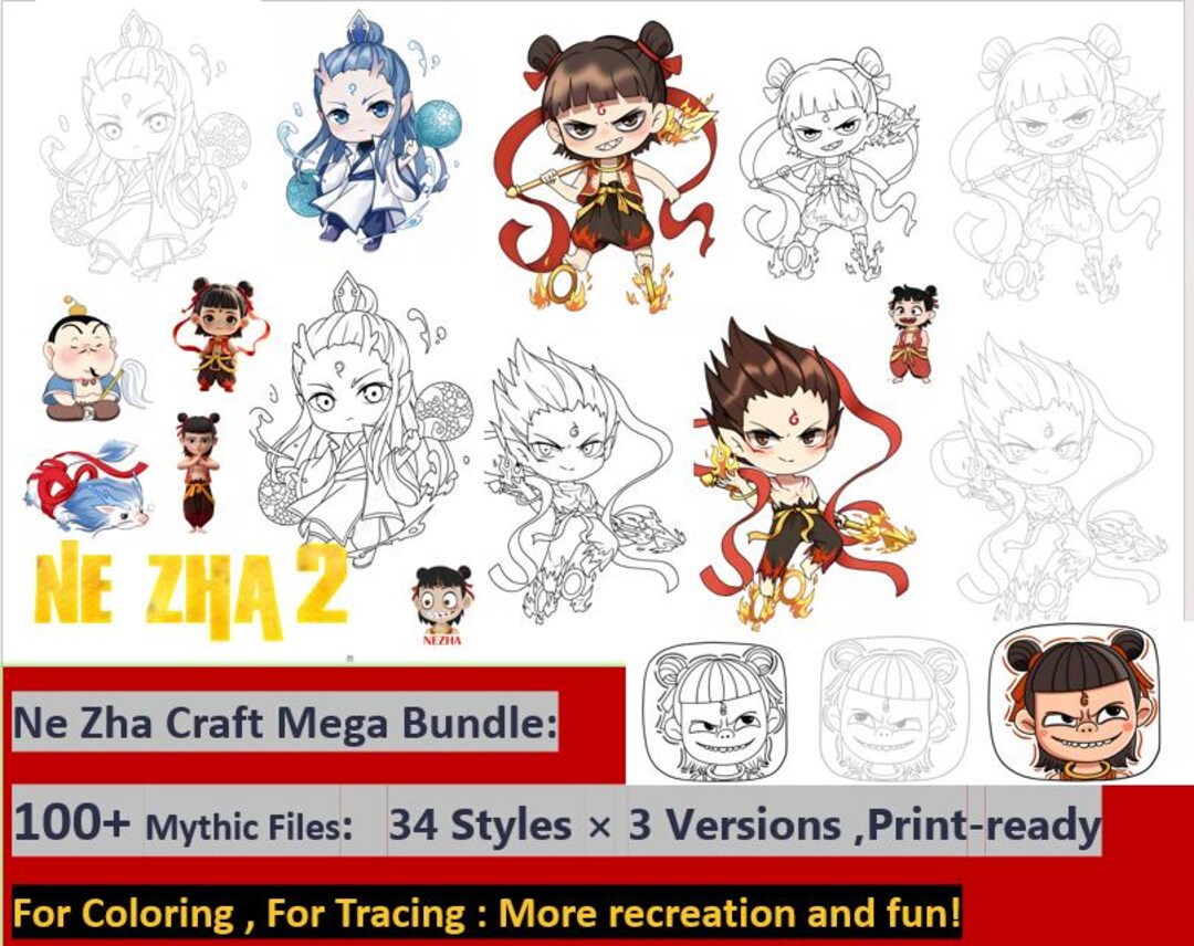 Ne Zha Craftiverse Mega HDV Bundle: 34 Design Patterns With Grey ...