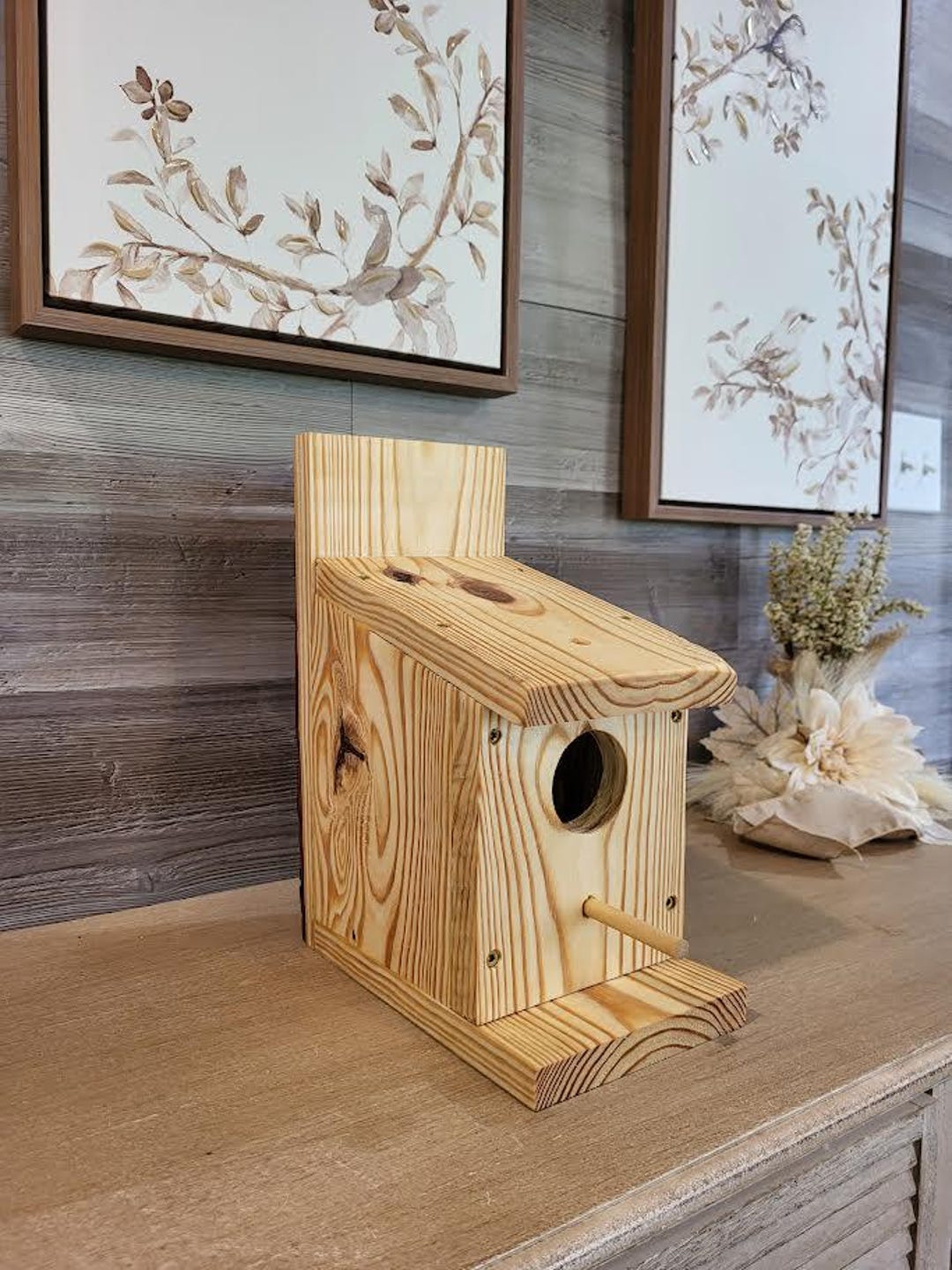Pine Bird House, Rustic Farmhouse Birdhouse, Nesting Box Bird House - Etsy