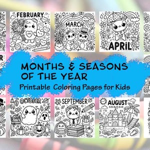Months and Seasons of the Year Coloring Pages for Kids – Printable ...