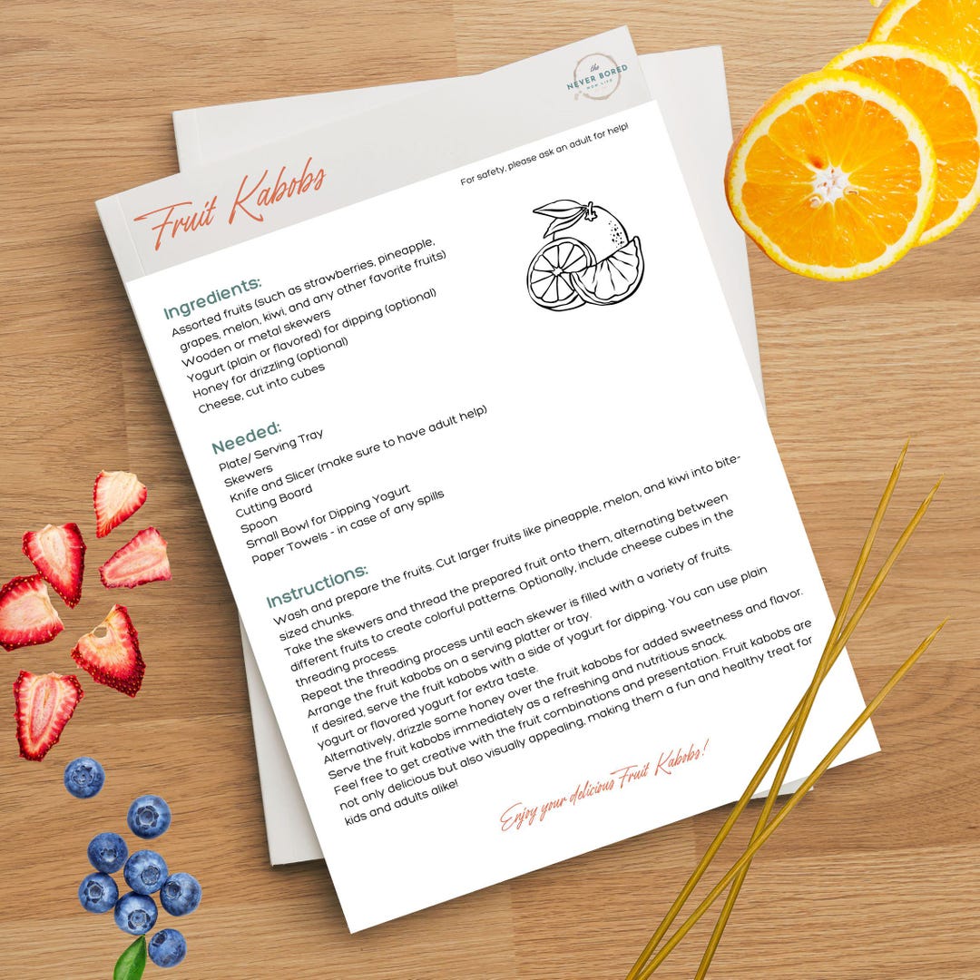 Kid Friendly Recipes - Printable - Etsy