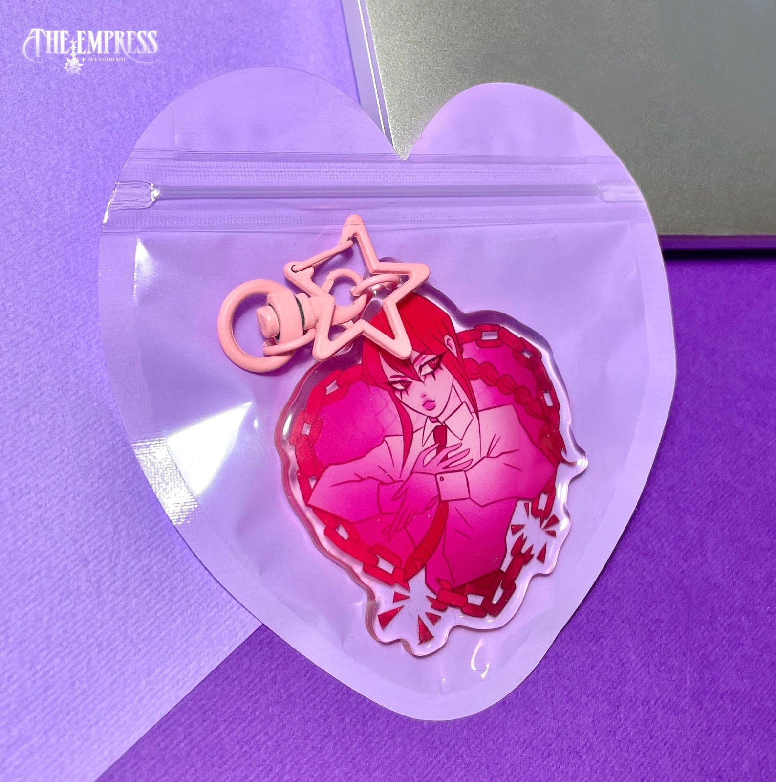 Aki Hayakawa Denji Makima Keychain Set | Chainsaw Man Acrylic Glitter ...
