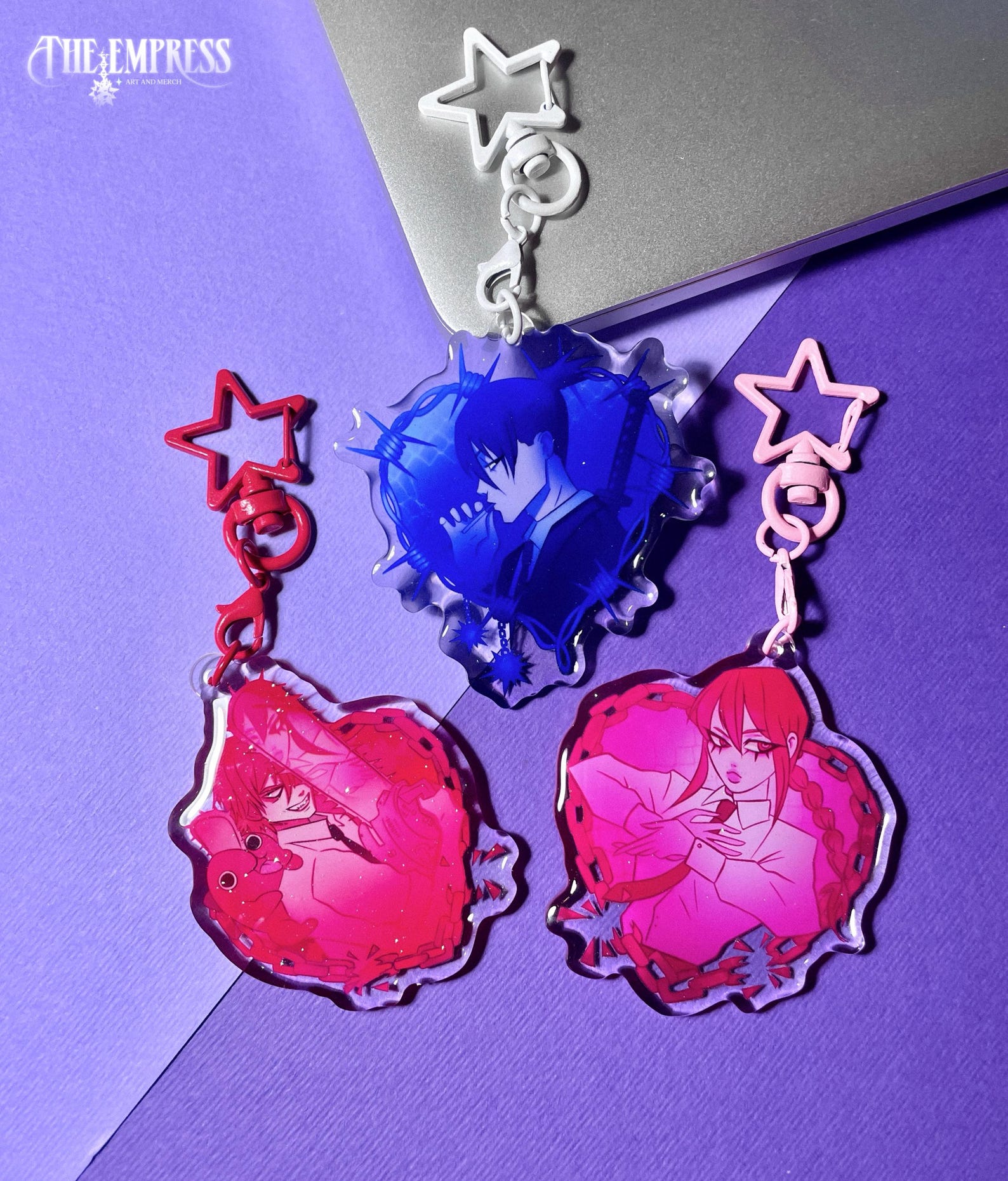 Aki Hayakawa Denji Makima Keychain Set | Chainsaw Man Acrylic Glitter Ita Bag Charms - Etsy Canada