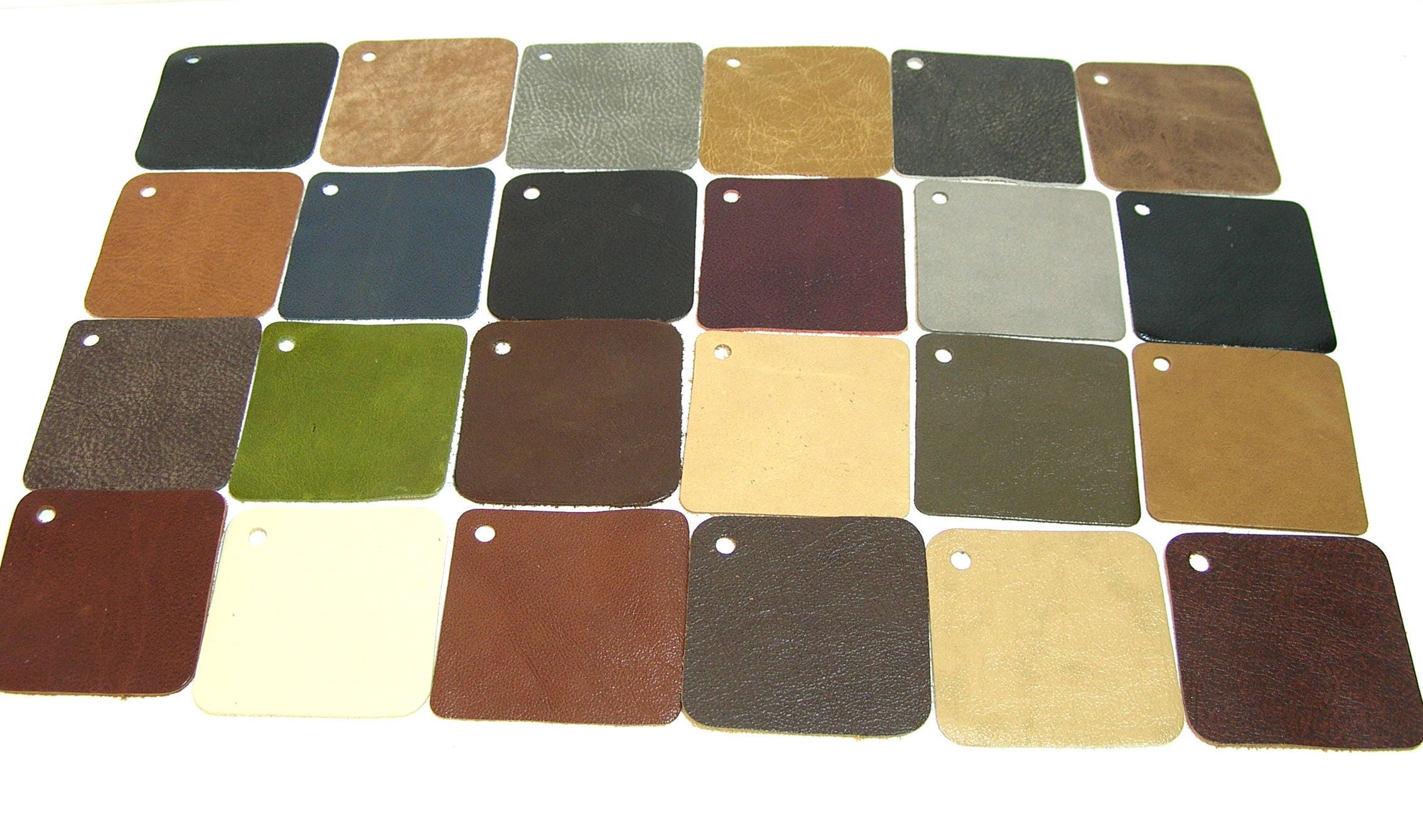 Leather Swatches Assorted Colors 24 Pieces | Etsy
