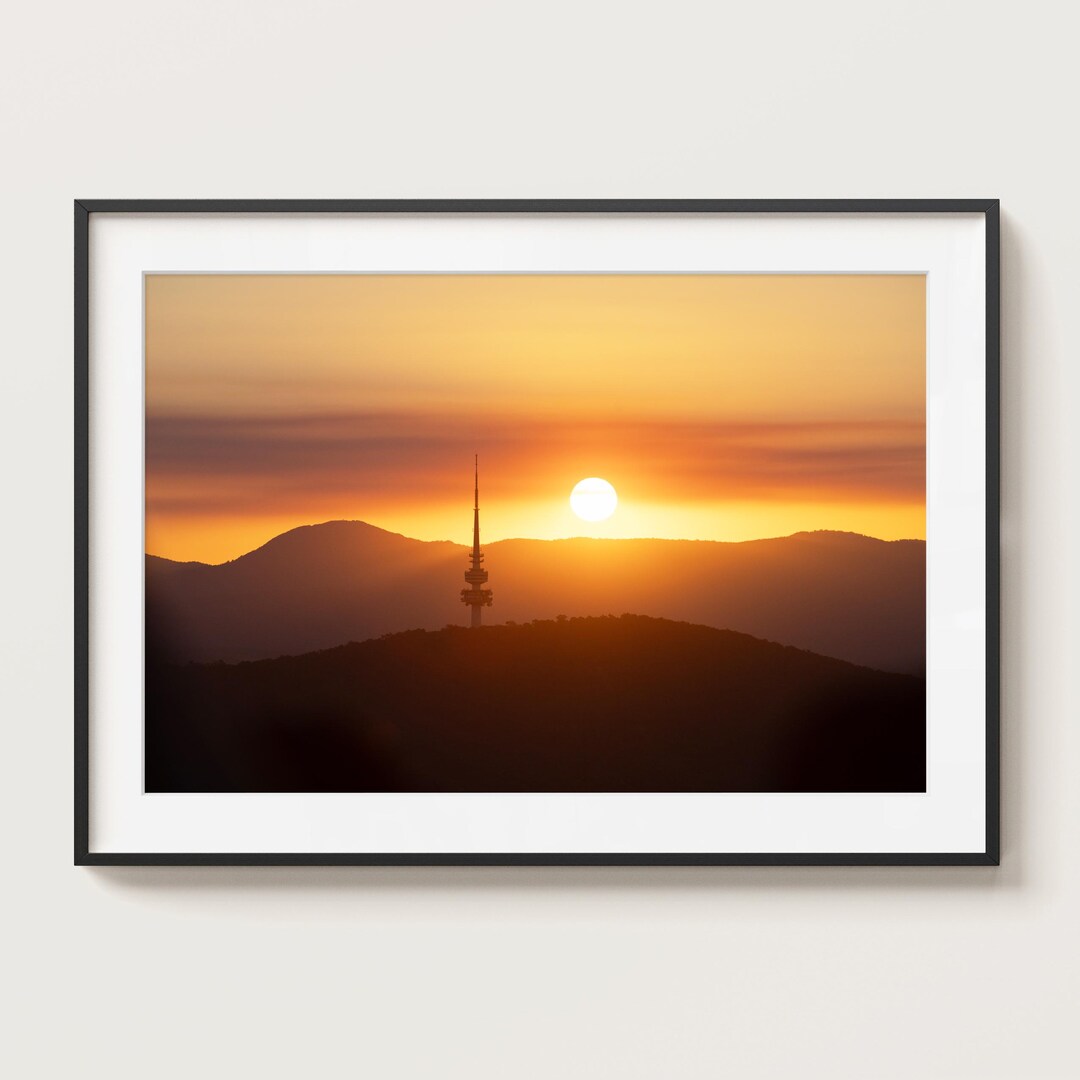 Canberra Sunset Wall Art Print (unframed) | Golden Hour Landscape ...