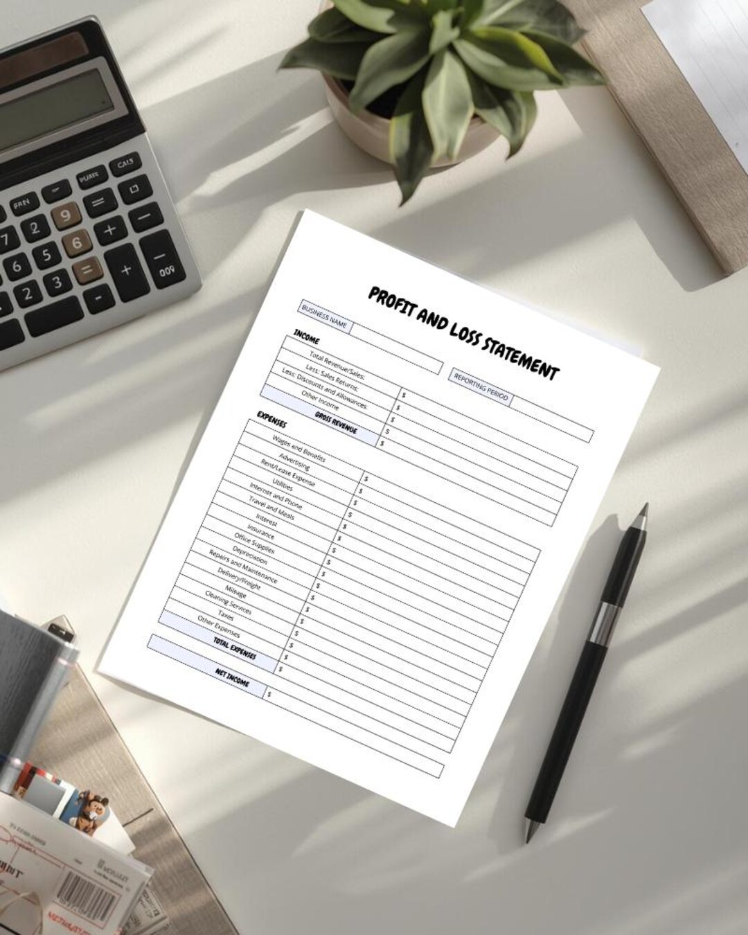 Profit and Loss Statement Printable | Canva Editable Income Expense ...
