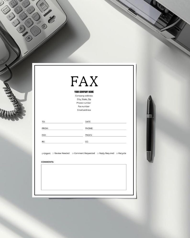 Fax Cover Sheet Template, Printable Form, Professional Template ...