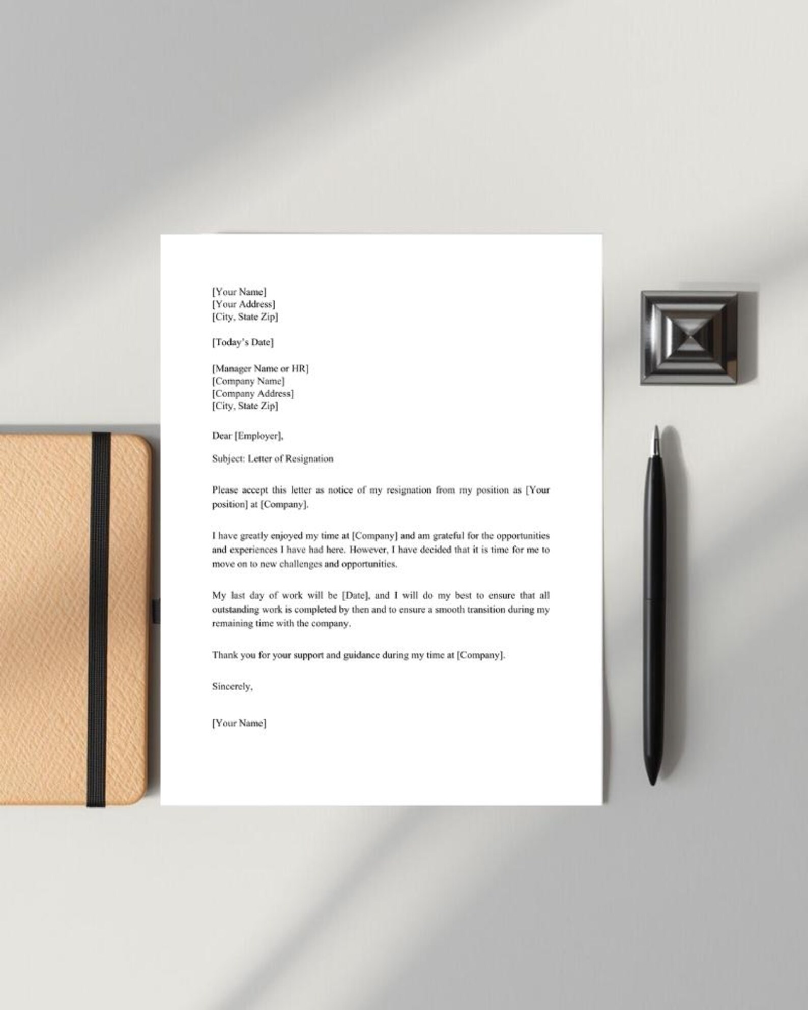 Resignation Letter Template | Professional Notice | Job Resignation ...