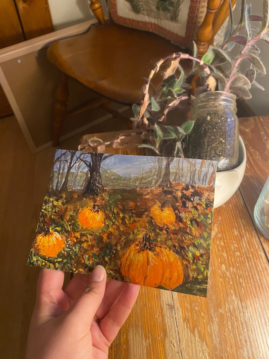 Pumpkin Patch Acrylic Painting 5x7 Glossy Print - Etsy