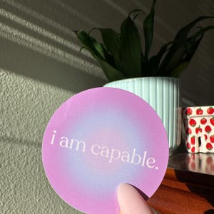 I Am Capable Sticker: Purple Aura Self Love Decal - Etsy