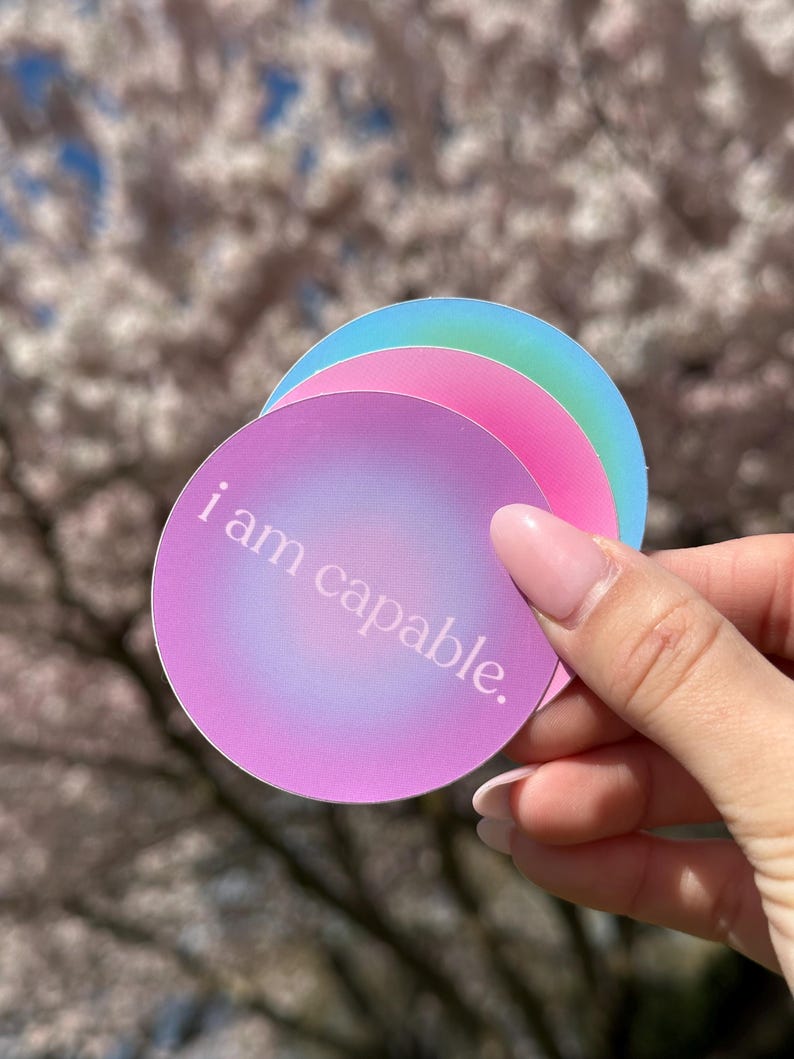 I Am Capable Sticker: Purple Aura Self Love Decal - Etsy