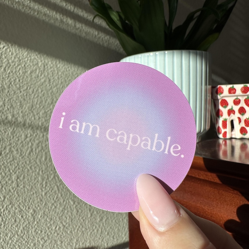 I Am Capable Sticker: Purple Aura Self Love Decal - Etsy
