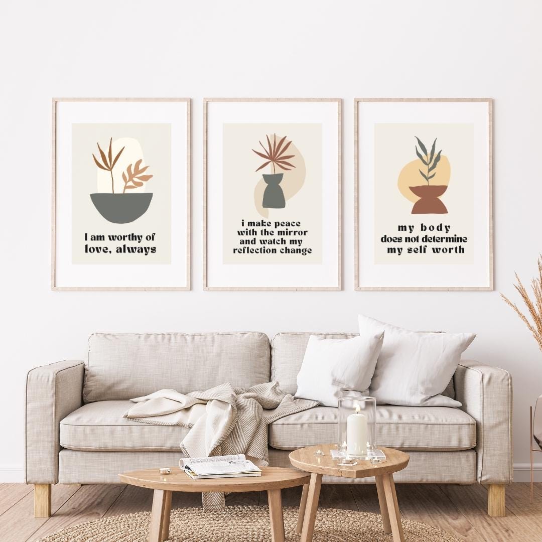 Boho Eating Disorder Recovery Affirmation Art Prints (digital Download ...