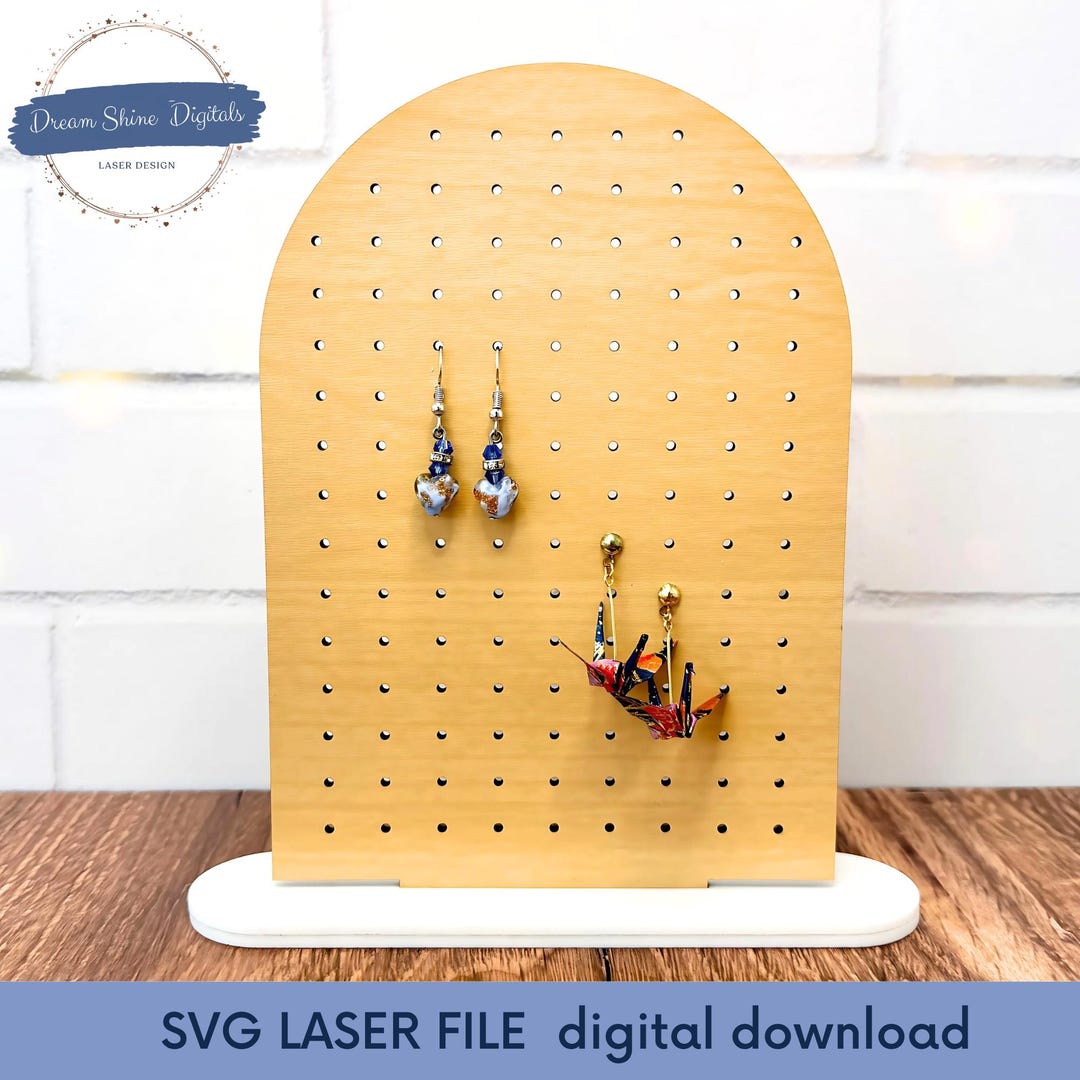Arched Earring Display SVG File, Laser Stud Earring Stand, Laser File ...