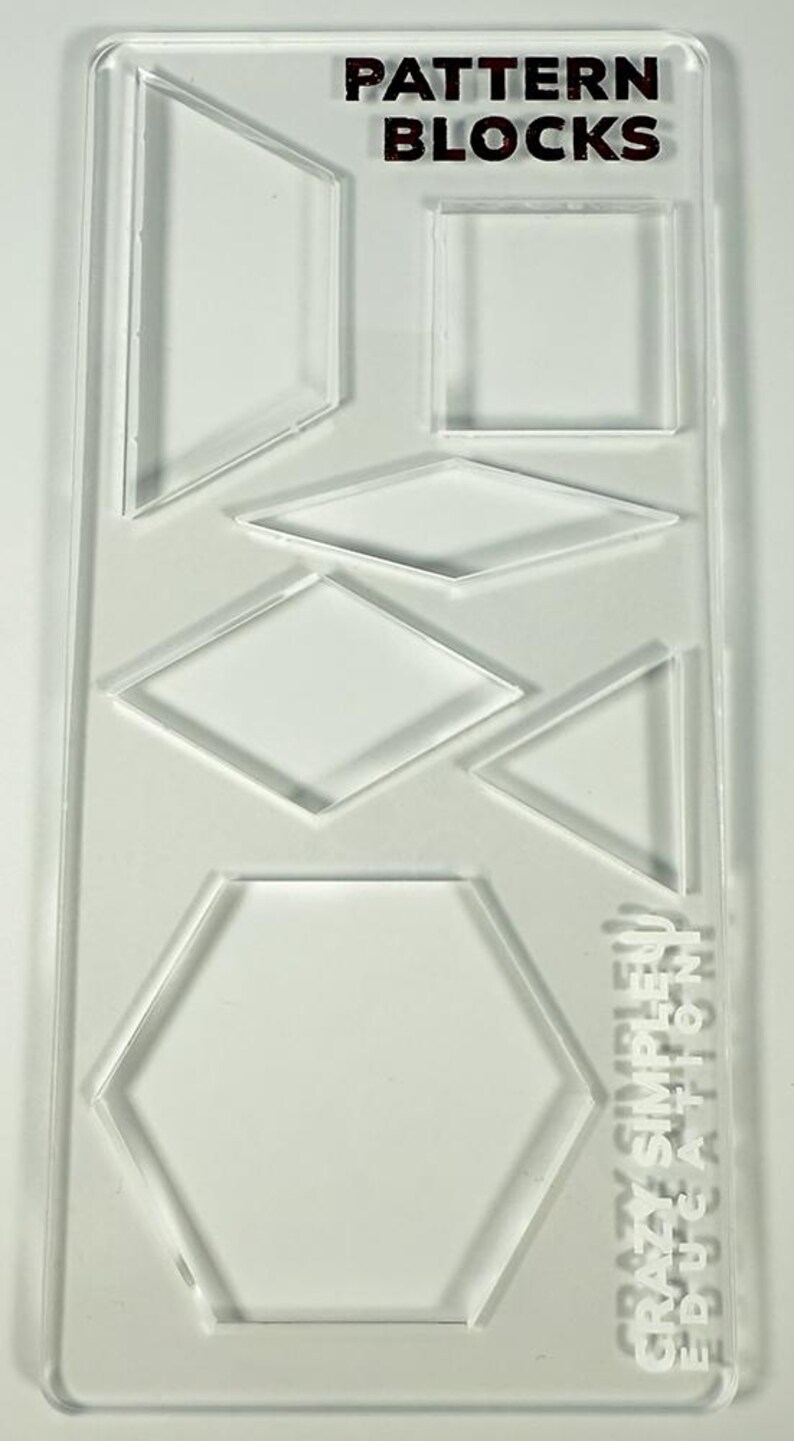 Acrylic Math Shapes Template Stencil Collection: Tangram, Pattern, Base ...