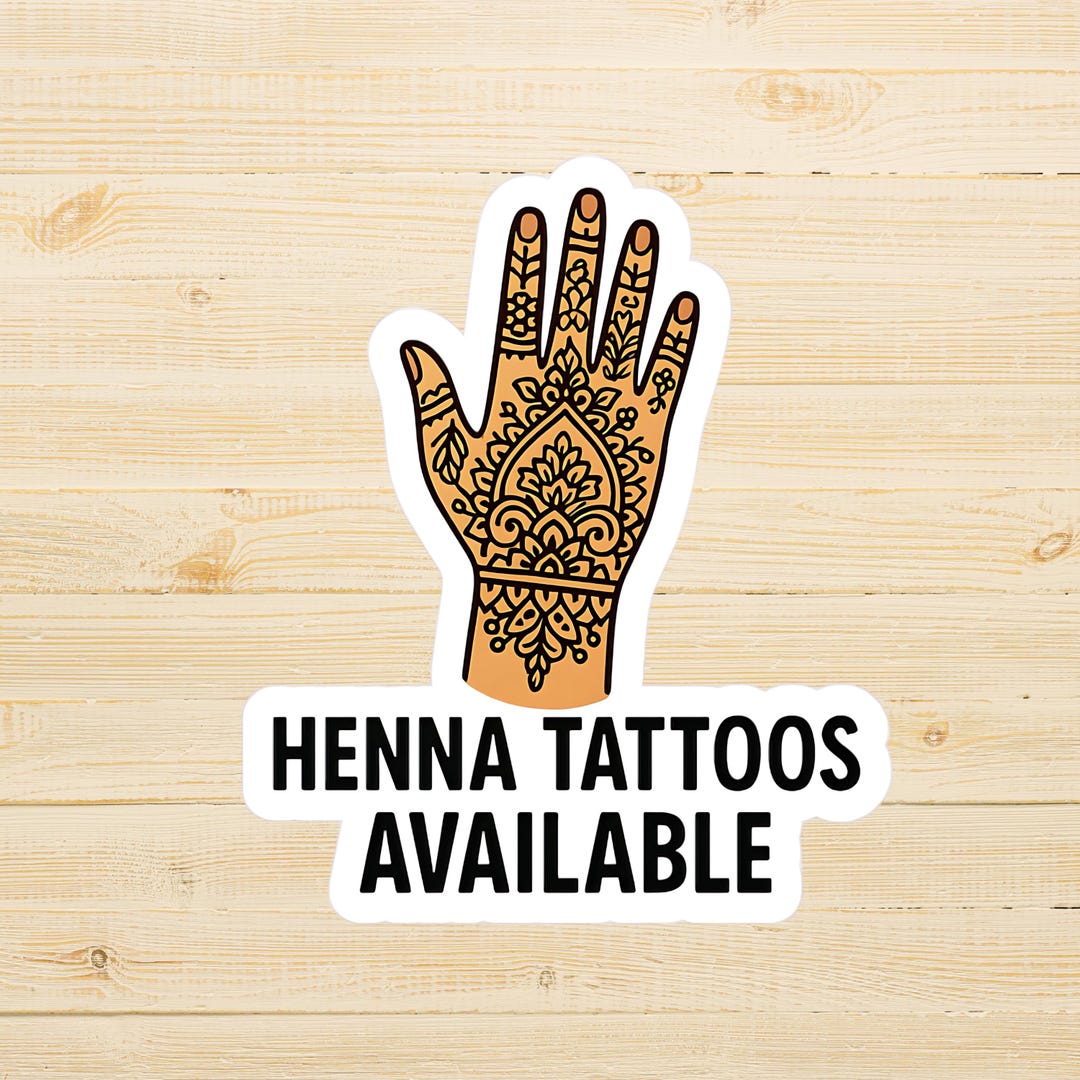 Henna Tattoo Decal Custom Vinyl Sticker for Businesses Henna Artist ...