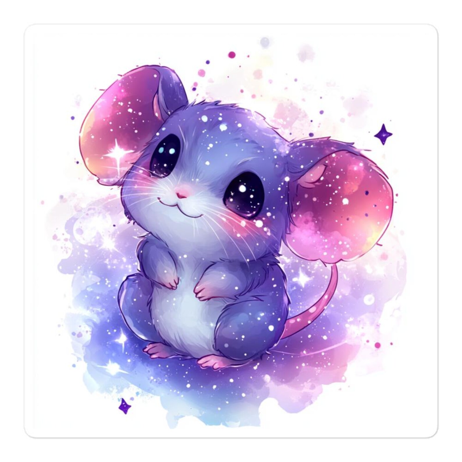 Cute Galaxy Rat Sticker, Pastel Aesthetic Animal Vinyl Decal - Etsy
