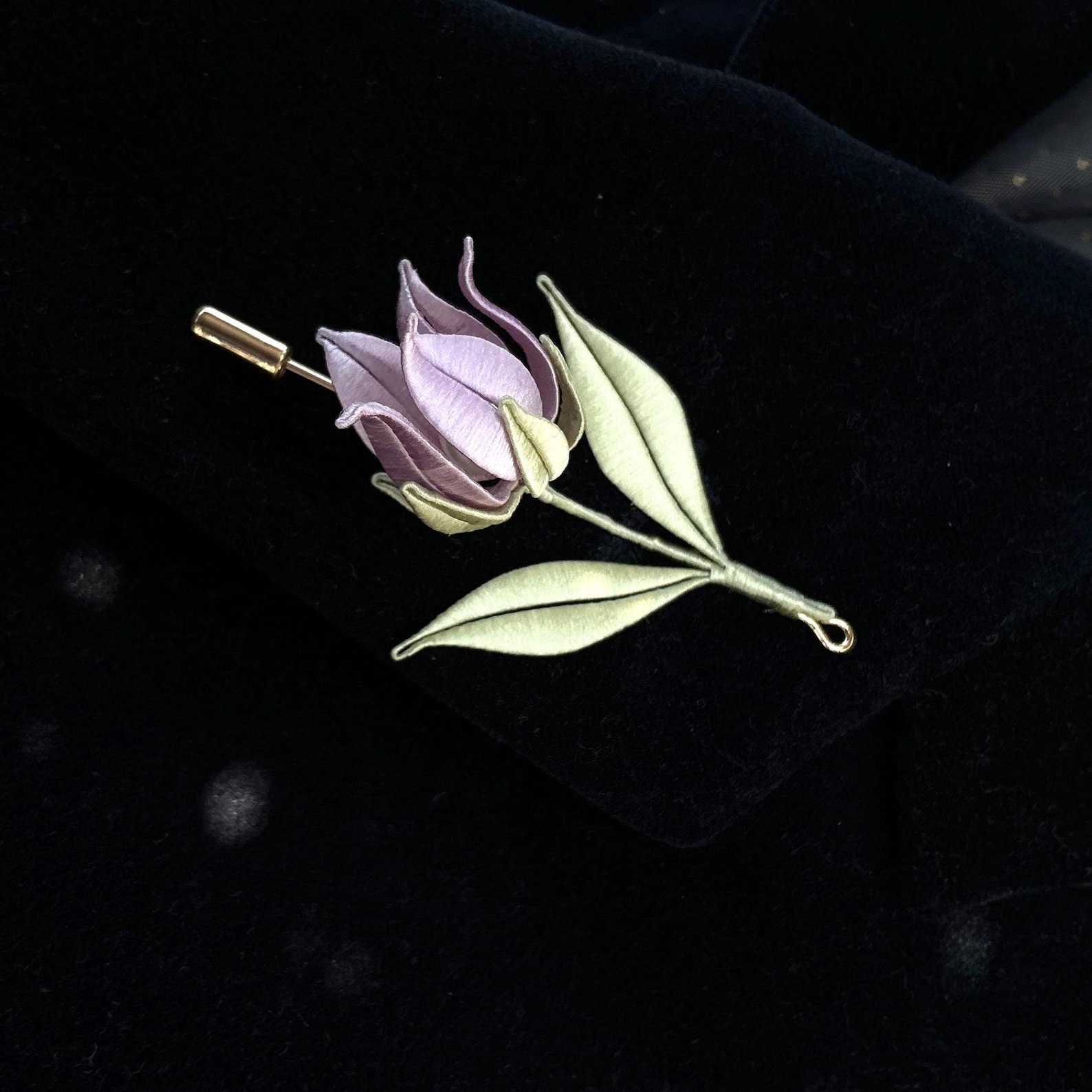 Multi-color Handmade Silk Wrapped Tulip Brooch | Groom Lapel Pin ...