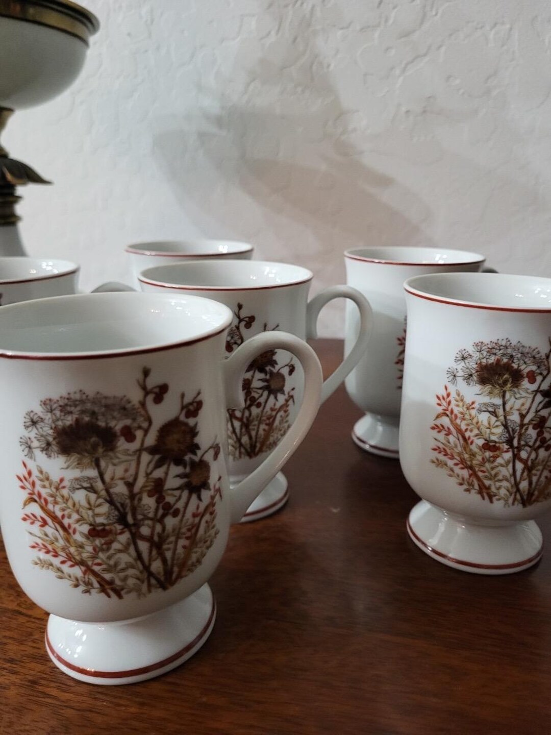 Vintage Fanci Florals Collection “bramble” Porcelain Mug Set - Set of 6 ...