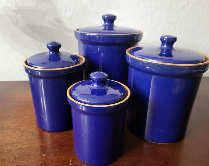 Vintage Italian Blue Ceramic Canister Set – Made in Italy - Etsy
