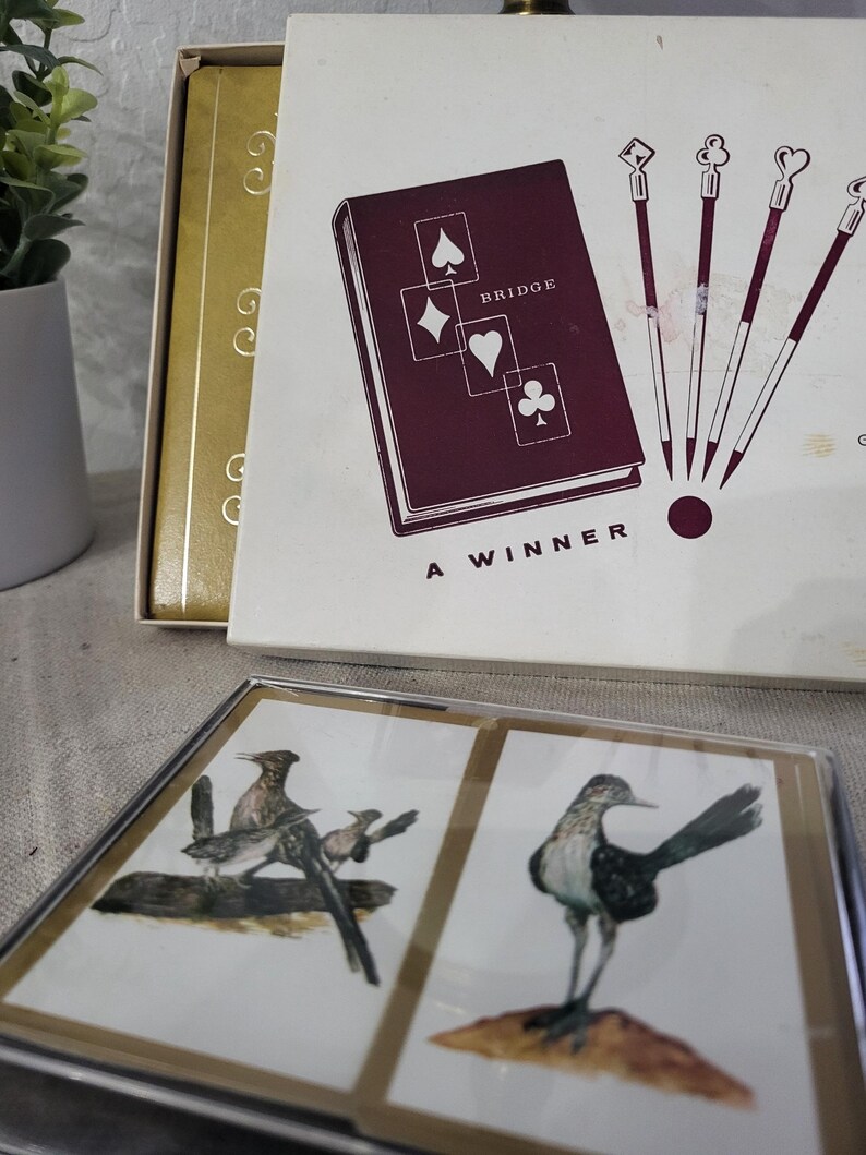 Vintage Bridge Set With Score Pad, Suit-topped Pencils & Bonus ...