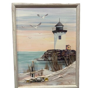 Handmade 3D Seaside Lighthouse Painting – 12x16 Coastal Wall Art With ...