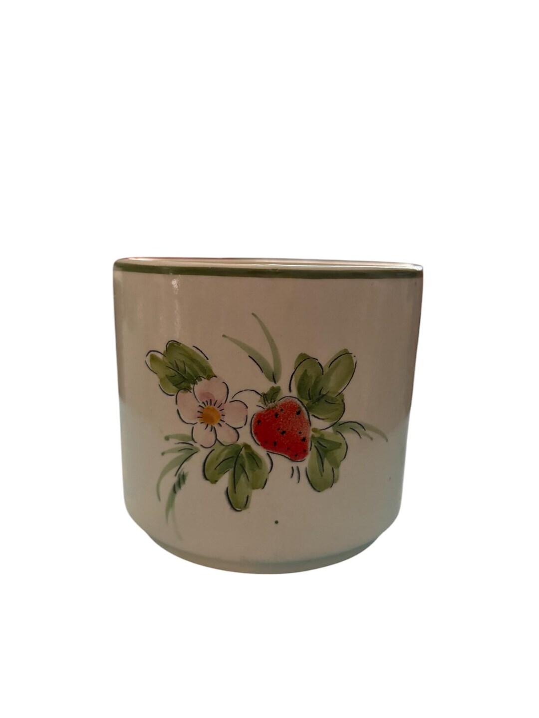 Hand-painted Ceramic Strawberry Planter, Unique Flower Pot, Majolica ...