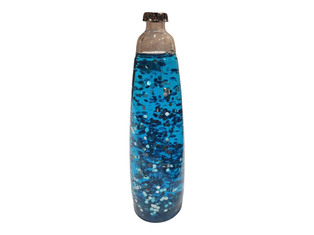 8 Inch Glitter Blue Lava Lamp Replacement Glass Bottle, Decorative Home ...