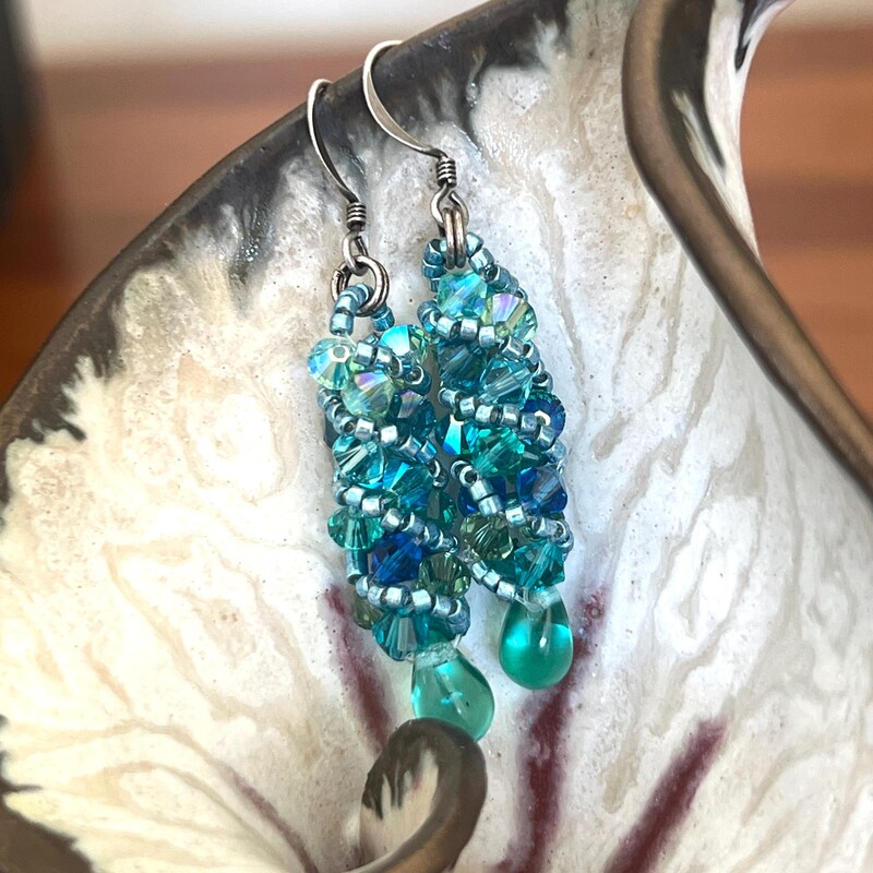 Blue Green Earrings - Etsy