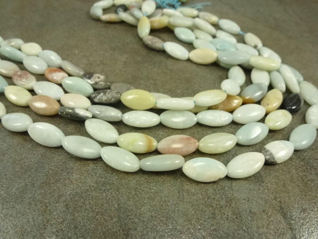 Pale Multi Amazonite Natural Gemstone Beads 16x8mm Horse Eye - Etsy