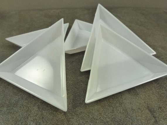 10pc Plastic Sorting Trays White Stackable 73mm Triangle | Etsy