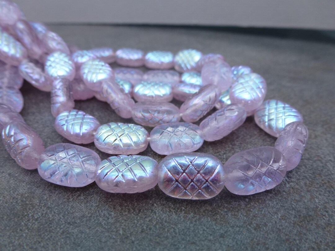 15pc Violet AB Czech Glass 13x9mm Quilted Oval Beads - Etsy