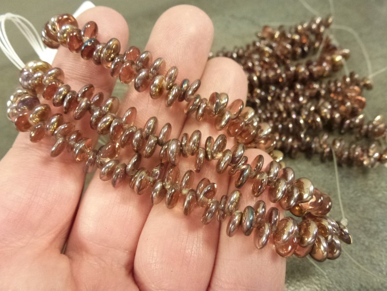 Apollo Gold Czech Pressed Glass 6mm Front-drilled Lentil Drop 50pc Flat ...