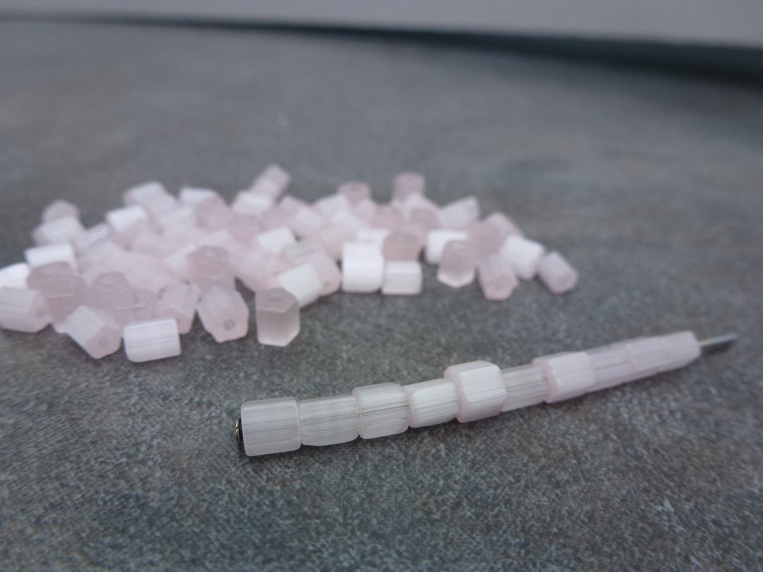 100pc Pink Satin Czech Glass Atlas Bead 4x4mm 5-sided Pentagon - Etsy