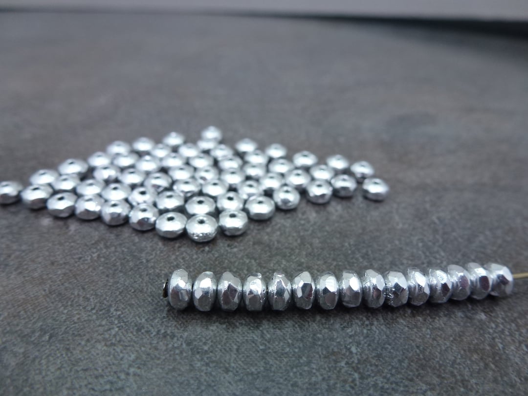 100pc Crystal Labrador Full Gem Cut Rondelle Beads, Czech Faceted Glass ...