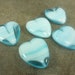 Porphyr Blue Heart Beads 24x22mm Large Czech Pressed Glass 5pc Light ...