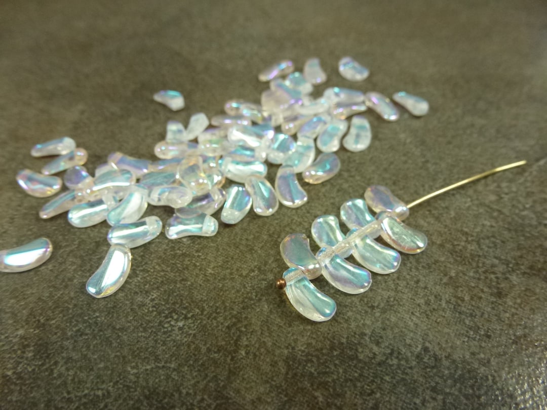 Crystal AB Czech Glass 'flint' Beads, 4x8mm, 50pc, Petal Style Drop ...