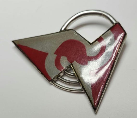 Vintage Lou Ann Berkley Sterling Silver Enameled Broo… - Gem