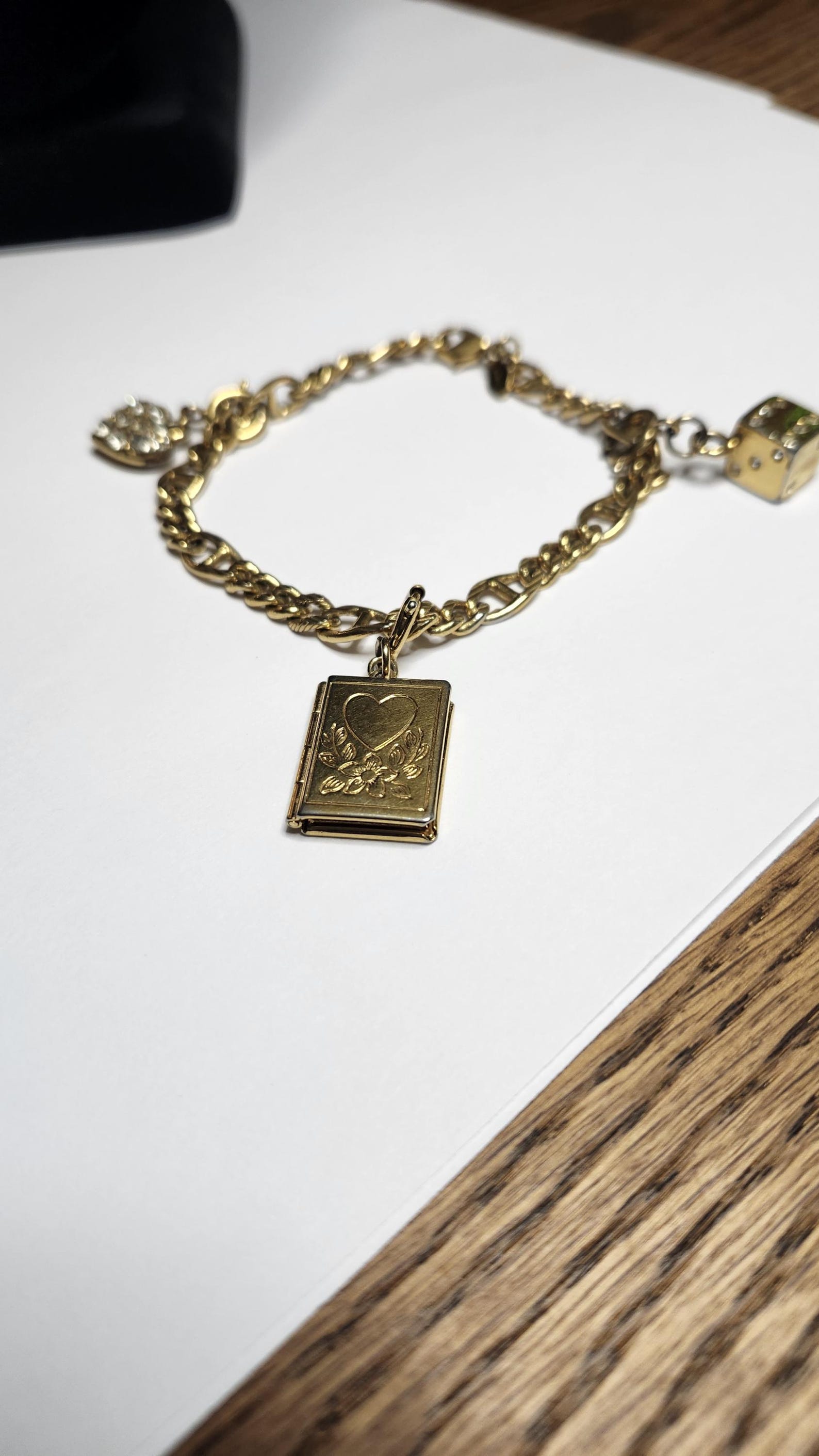 Vintage Monet, Signed, Gold Tone, Charm Bracelet, 3 Charms, 7 Inches - Etsy