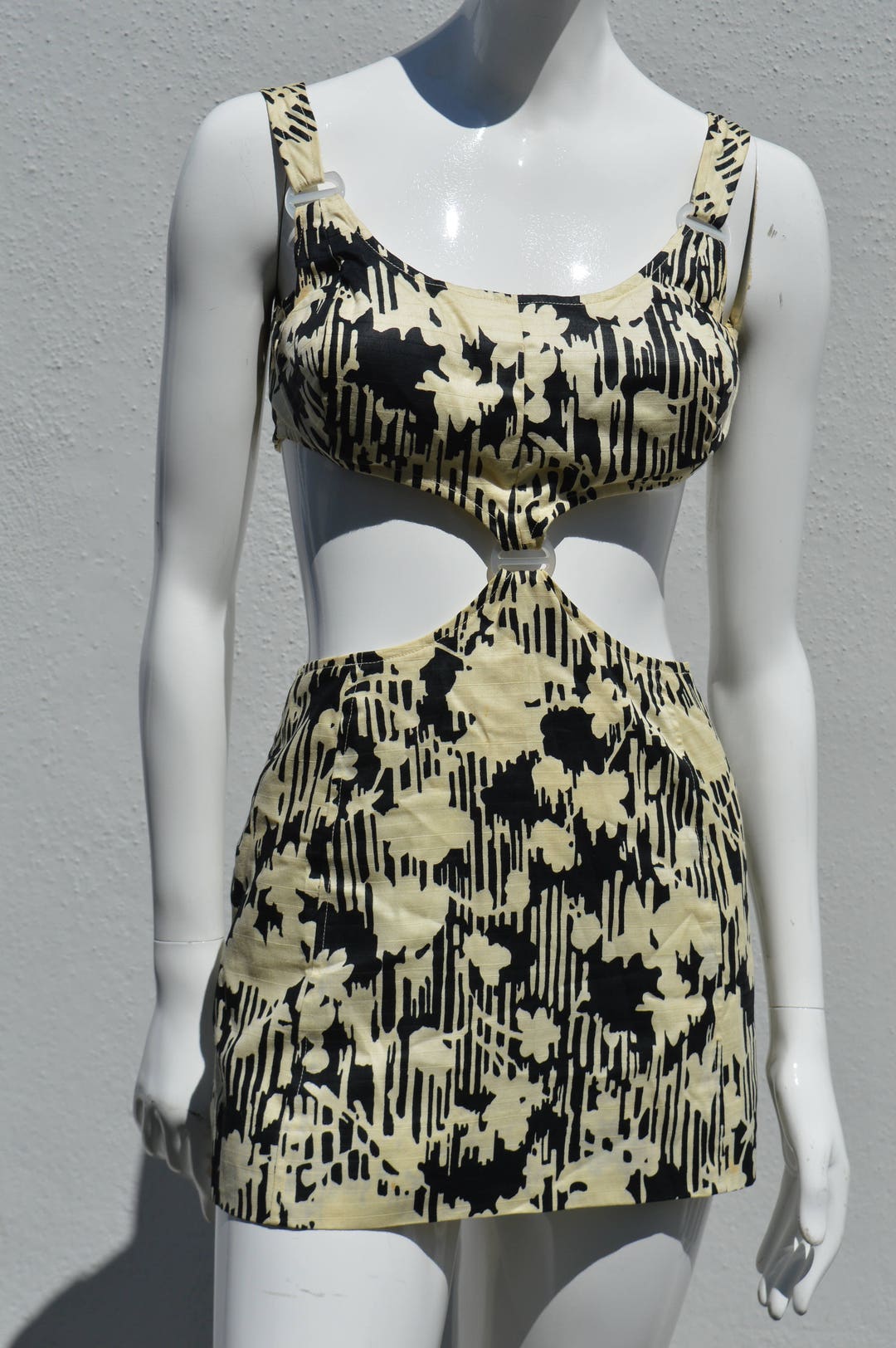 Vintage 70's Poolside Bathing Suit MOD Extra Small Swimsuit Abstract ...