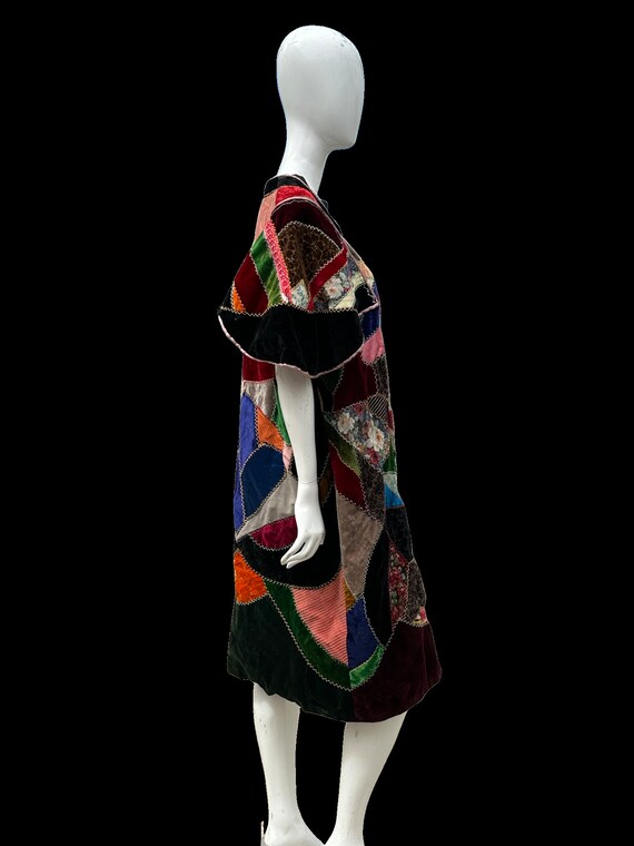 Vintage 70's ART TO WEAR patchwork quilt coat cape sl… - Gem