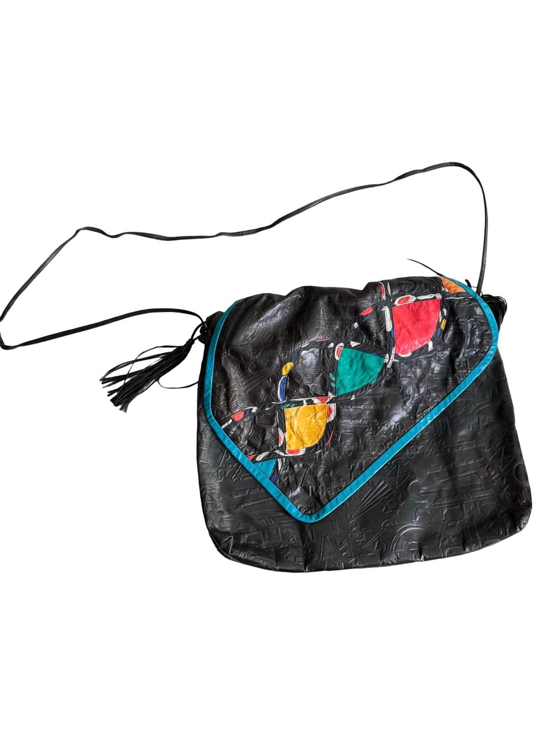 Vintage 70s CHARLES JORDAN Leather Purse Disco Clutch Party Bag Handbag ...