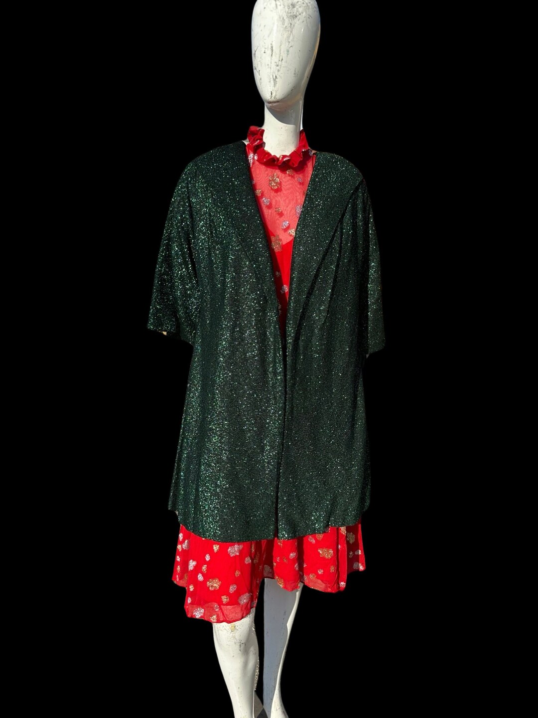 Vintage 50's Foil Metallic Car Coat Jacket Green Glittering Coat ...