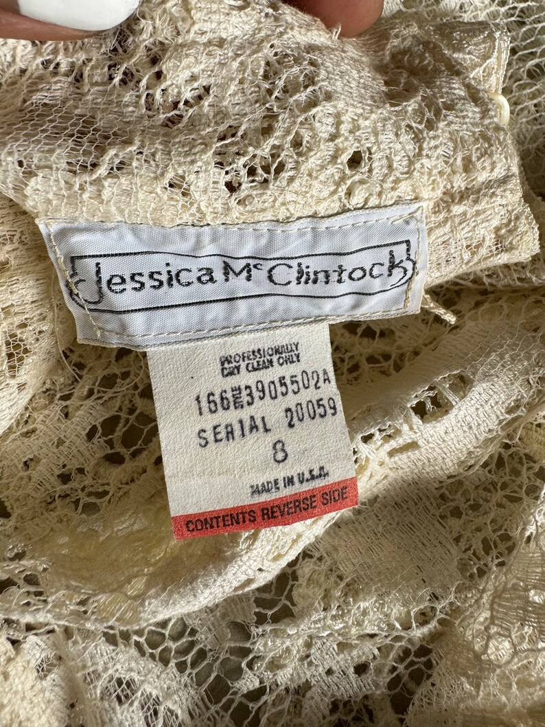 Vintage 70s JESSICA Mcclintock All Lace Sheer Turtle Neck Dress Wedding ...