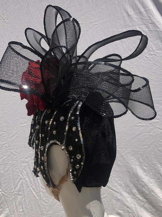 Vintage showgirl hat cap by Elizabeth Courtney HOLLYW… - Gem