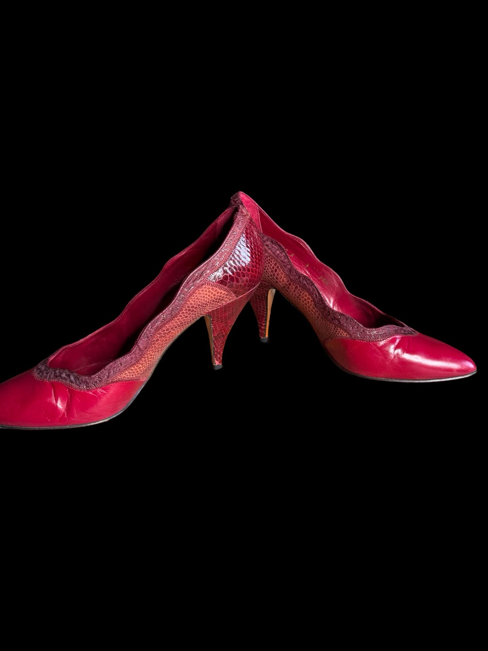 Vintage 70s MIGUEL HERNANDEZ Patchwork Snake Skin and Leather Burgundy ...