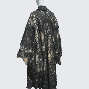 Antique Victorian Lace and Silk Black Coat Overcoat Edwardian Coat ...