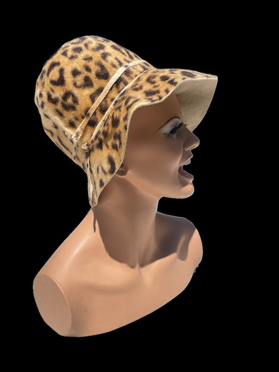 Vintage 60s faux leopard hat bucket hat mod MARSHALL … - Gem