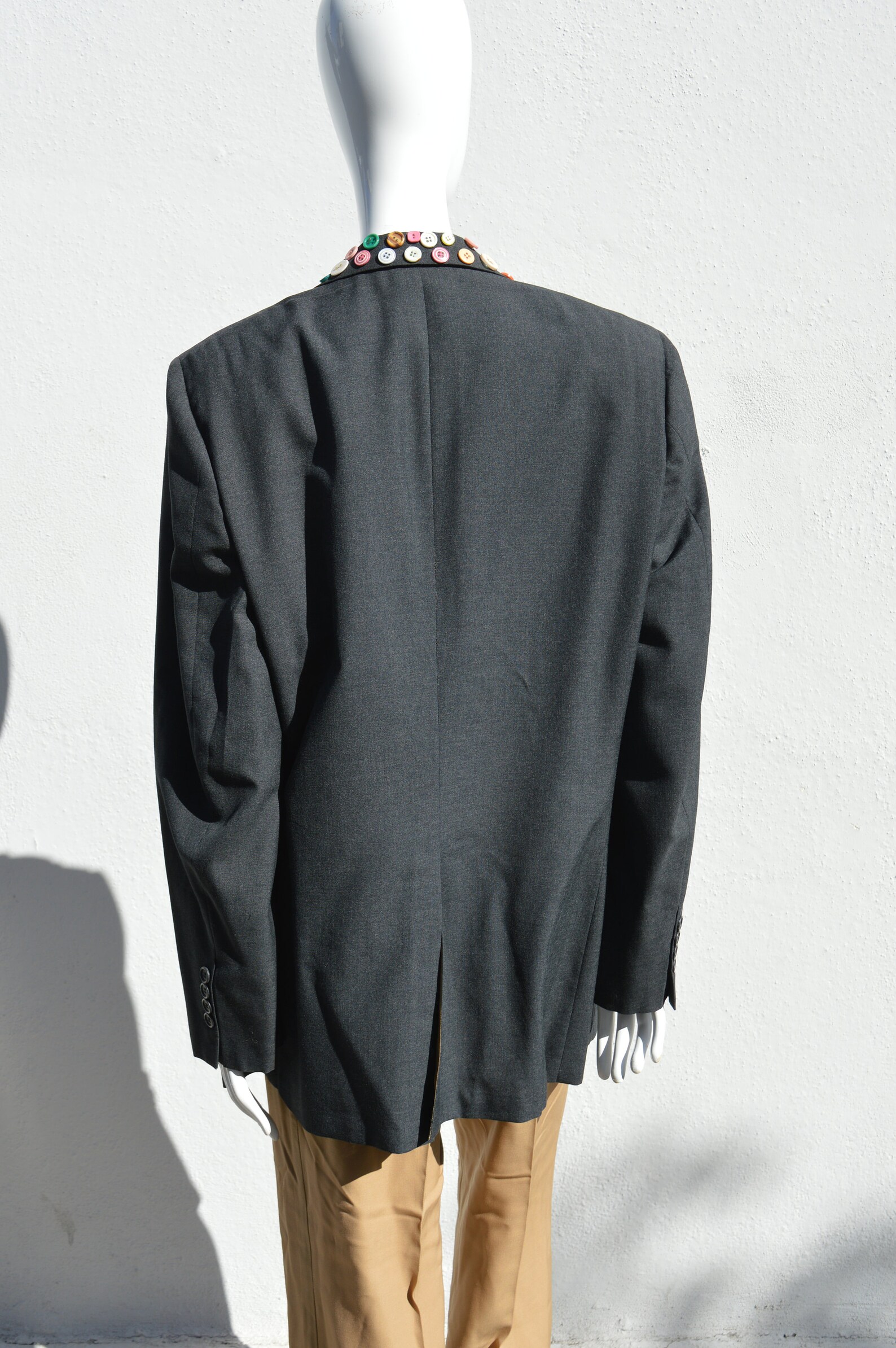 Vintage Susan Bessire Blazer Jacket Vest Set 80's Button Art ...