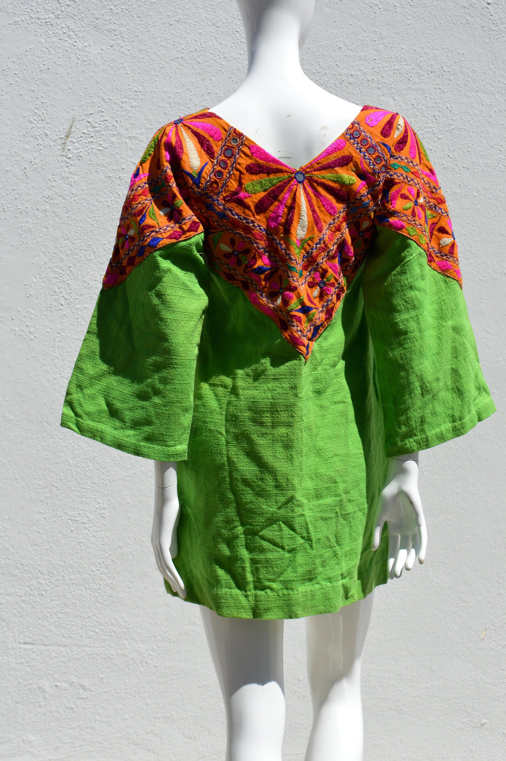 Vintage 70's Hippie Indian Dress RAJ OF INDIA Mini Dress Indian ...
