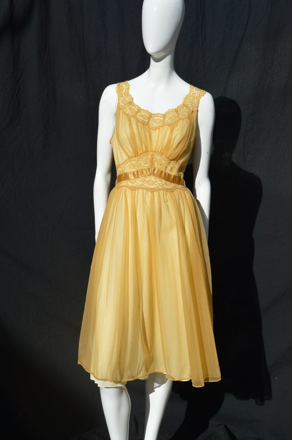 Vintage 60's LINGERIE slip dress undergarment pin up… - Gem